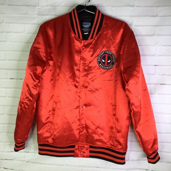 Bioworld | Jackets & Coats | Marvel Deadpool Mercenary Satin Bomber ...